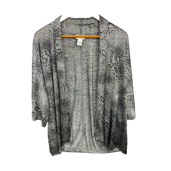 Chico's | Sweaters | Chicos Travelers Cardigan Silver Gray Black ...